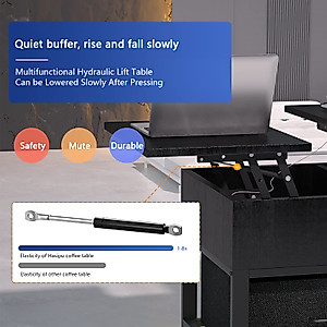 Hasipu Lift Top Coffee Table with Storage for Living Room LED Furniture 39.4",Modern Square Center Tables with USB Charging Port, Black