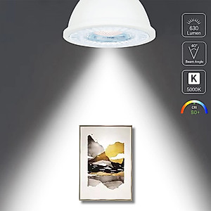 CAMMILE GU10 LED Light Bulbs, 50W Halogen Equivalent, Non Dimmable, 5000K Daylight White Natural Light, LED Bulb Replacement for Track&Recessed Lighting, AC120V Light Bulb 7W 630lm, Pack of 6