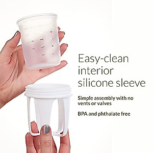 Kiinde Active Latch Silicone Baby Bottle, Anti Colic, Leak Proof, Easy to Clean, Includes 2 Medium Flow Active Latch Nipples with Covers, 4 Ounce, 2 Count, Blue