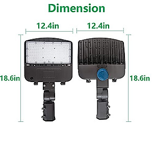 OSTEK 150W LED Parking Lot Lights with Dusk-to-Dawn Photocell Sensor, Outdoor Commercial Area Lighting Fixture 21000LM - Waterproof IP65 5000K LED Shoebox Pole Light with Slip Fitter Mount 100-277V