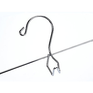 6 Quality Pants Hangers Heavy Duty Add-on Skirt/Slack Metal Hanger, Extra Wide Adjustable Clips, Multi Stackable Add on Hangers, Chrome, Jeans, Bottoms, Set of 6