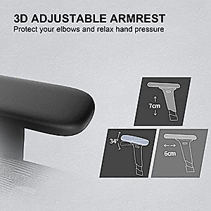SIHOO Ergonomic Mesh Office Chair, Computer Desk Chair with 3-Way Armrests, 2-Way Lumbar Support and Adjustable Headrest, High Back Home Office Chair with Tilt Function, Mesh Back and Seat(Black)