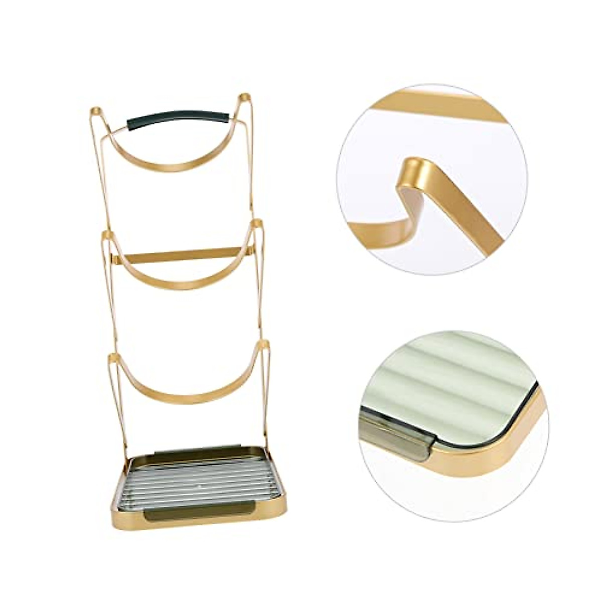 STOBAZA Wall Mounted Pot Lid Rack Utensil Rest Cutting Board Holder Pan Lid Organizer Rack Carbon Steel Lid Stand Kitchen Supplies Kitchen Organization Golden Shelf Storage PC