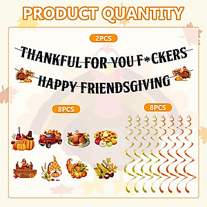 Friendsgiving Party Decorations Include Happy Friendsgiving Banner Thankful for You Banner Friendsgiving Hanging Swirl Friends Theme Friendsgiving Party Supplies