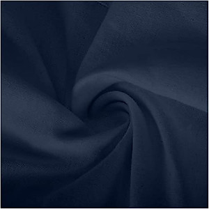 Acesulu Summer Linen High Waist Yoga Pants Drawstring Wide Leg Cropped Pants Trousers with Pockets for Women (0099-NavyBlue-XL)