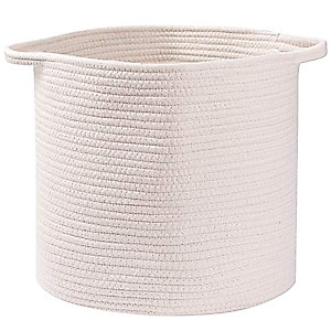 voten Off White Woven Storage Cubes Baskets Bins for 13x13 Cube Organizer/Shelving,Rope Baskets for Storage/Organizing,Toy Storage Bins,Cloth Closet Organizing Basket Bin 3 Packs,12.6x12.6’’