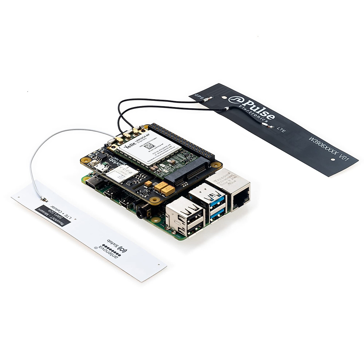 Raspberry Pi 4G/LTE Cellular Modem Kit - Hardware | Global IoT SIM Card w $25 Free Credit | Free Cloud Software | Remote Network Monitoring | Remote Terminal Access