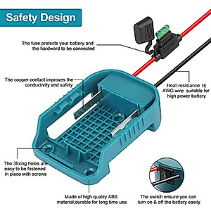 ZLWAWAOL 2 Pack Power Wheel Adapter with Fuse & Switch, Battery Adapter for Makita 18V Lithium Battery, with 16 Gauge Wire,Power Convertor for DIY Ride On Truck,RC Toys,Robotics and Work Lights