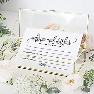 Bliss Collections Mad Libs Advice and Wishes Cards for the New Mr and Mrs, Bride and Groom, Newlyweds, Perfect Addition to Your Wedding Reception Decorations or Bridal Shower, Pack of 50 4x6 Cards