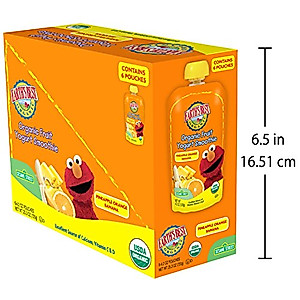 Earth's Best Organic Sesame Street Toddler Fruit Yogurt Smoothie, Pineapple, Orange and Banana, 4.2 oz. Pouch (Pack of 12)