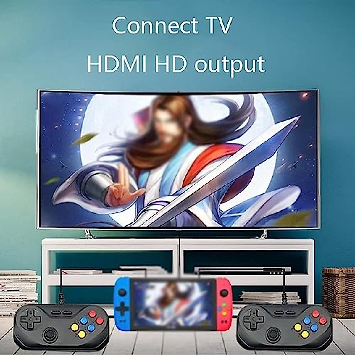TAMNAN PS7000 Handheld Game Consoles, 128-Bit 7-Inch Large-Screen HD Double Pocket Game Console Built-in 10 Emulators Support Memory Expansion and Game Save
