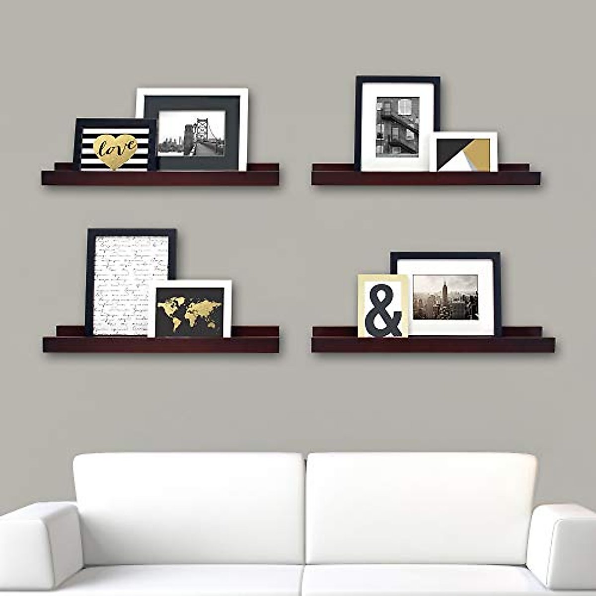 kieragrace Edge Picture Frame Floating Ledge, 23" x 4", Espresso