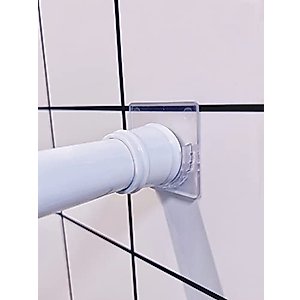 Adhesive Shower Curtain Rod Holder No Drilling,Set of 4,No Slippage Wall Mount Retainer of Shower Rods for Bathroom(Shower Curtain Rod Not Included)