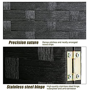 Room Divider Wood Screen 4 Panel Divider Wood Folding Portable Partition Indoor Furniture Screen Partition Frame Home Decor Mesh Woven Design Room for Home Office