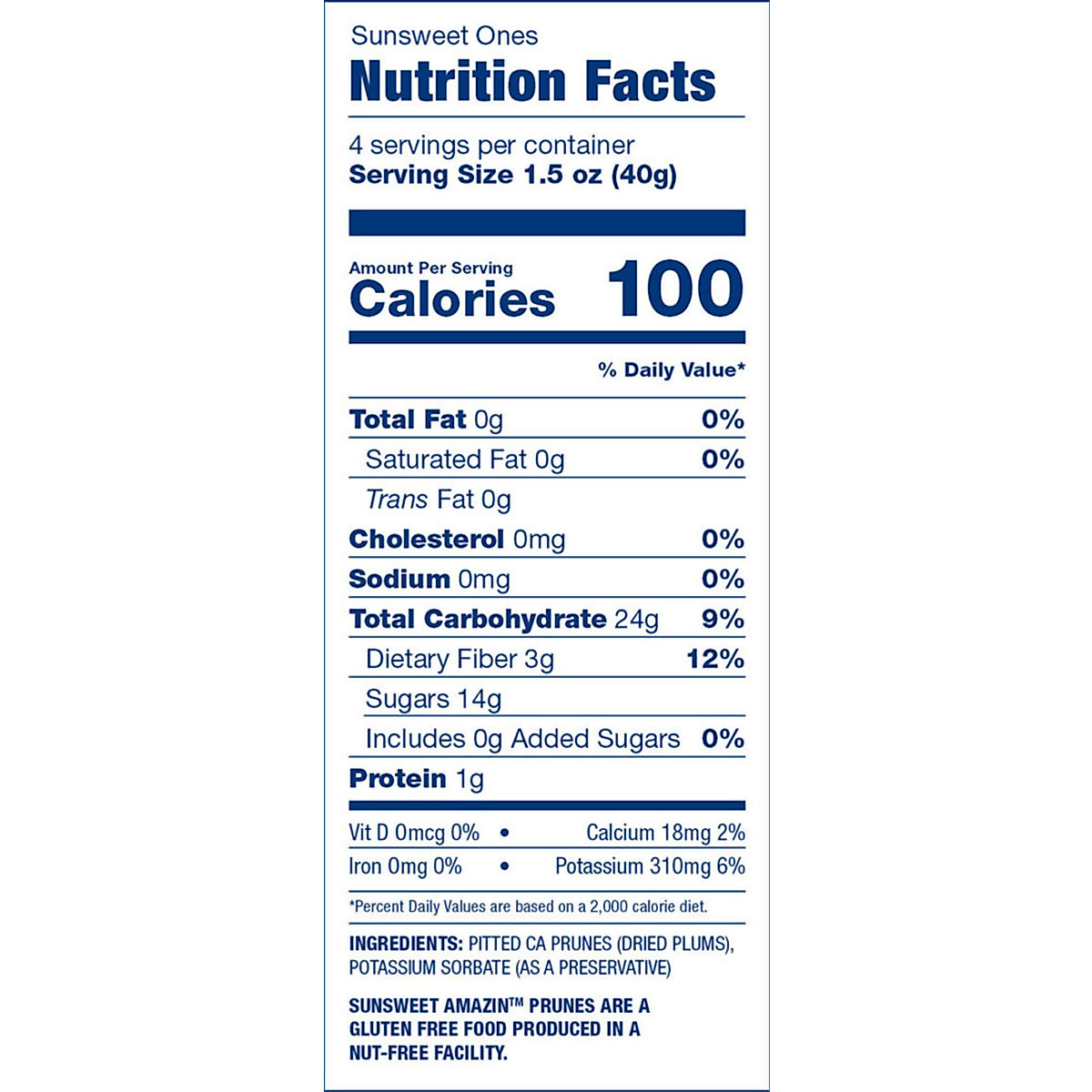 Sunsweet Gold Label Ones Super Select California Individually Wrapped Prunes 6.0 Ounces (Pack of 2)(Packaging May Vary)