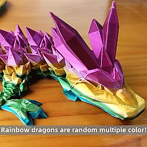 AXICIR 3D Printed Dragon 24inch Beautiful Flexible Crystal Dragon Figurine Decor Easter Basket Stuffers (Dragon)