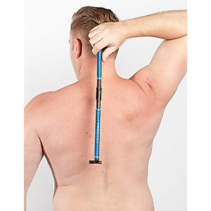 EVOLVE Body Razor Back Shaver Leg Shaver Face Shaver Long Sturdy Folding Handle - 4 Cartridges Included - Shave Wet or Dry - Better Control - Safety Razor Won't Cut Your Back Like Larger Blades