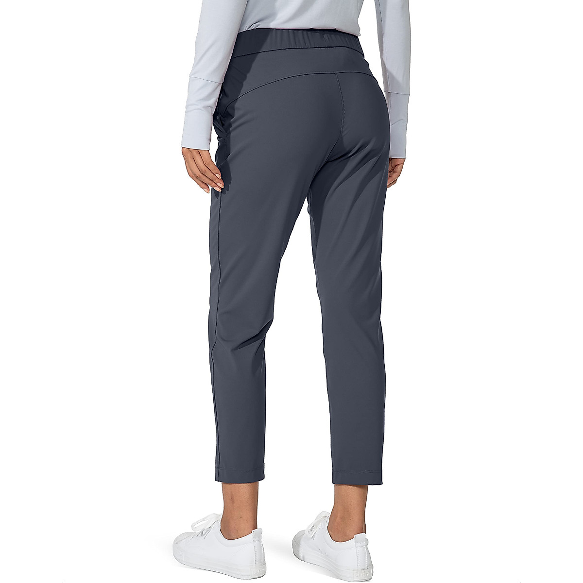 G Gradual Women's Pants with Deep Pockets 7/8 Stretch Sweatpants for Women Athletic, Golf, Lounge, Work (Dark Grey, Medium)