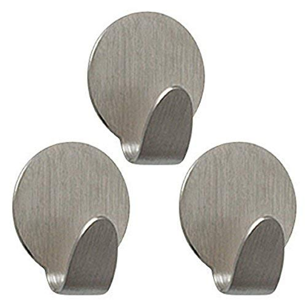 Spectrum Diversified Medium Round Set of 3 Steel Hooked Refrigerator, Sturdy Hooks & Strong Magnets Kitchen, Office, Locker & More, Brushed Nickel, 3 Piece