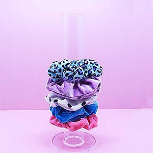 FROG SAC Scrunchie Holder Stand, Acrylic Scrunchy Display, 11 Inch Clear Hair Tie Accessories Organizer, Y2K Room Decor for Girls, Teen Girl Bracelet Organizers, Cute Tween VSCO Bedroom Storage Stuff