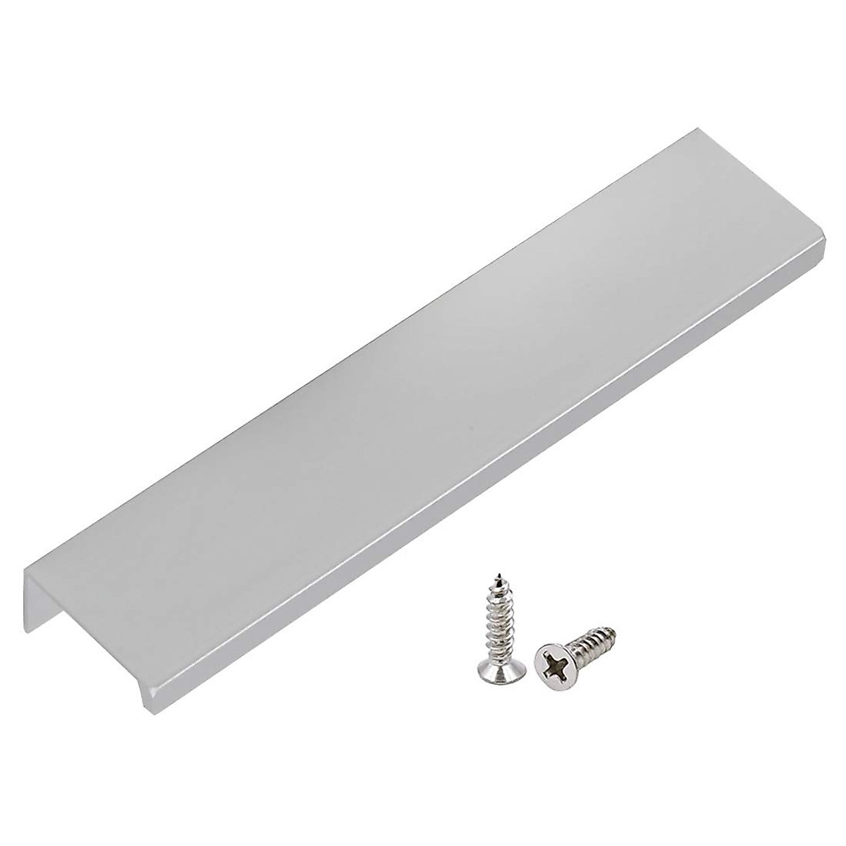 LC LICTOP Modern Style Finger Edge Tab Pull Handle Door Knobs Drawer Pulls Aluminum Matte (2Pcs) (150mm/5.91", Silver)