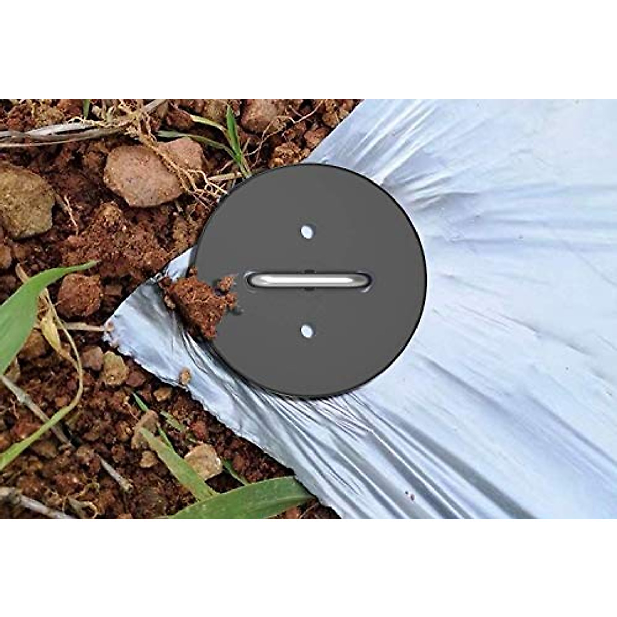 AAGUT 100 Pack Landscape Staples with Gasket Washer Caps, 6 Inch Vapor Barrier Stakes, Metal Garden Stakes Landscape Fabric Staples for Gardening Landscaping, Sod Fence Yard Lawn Ground Weed Mat Pins