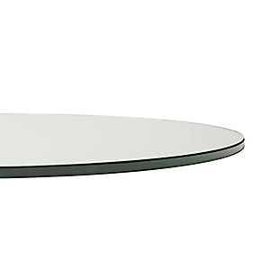 32" Round Tempered Clear Glass Table Top - 3/8" Thick with Flat Polish Edge