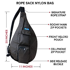 KAVU Rope Sack Sling Crossbody Backpack - Blackout