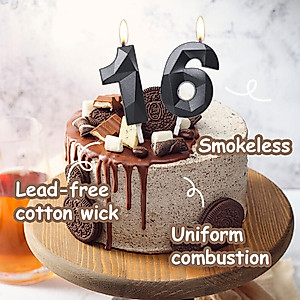 Number 11 Candles,11th Birthday Candles, Black Happy Birthday Candle for Cake,3D Design Cake Topper Decorations for Boy Man Pet Birthday Party Wedding Anniversary Celebration Supplies (Black, 11)