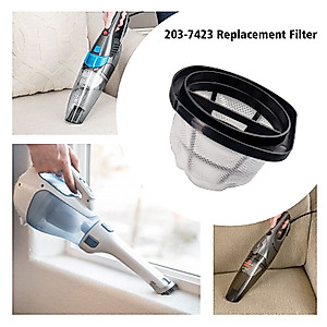 Improvedhand Filters Replacement for Bi-ssell 3-in-1 Stick Vacuum Fit For Bissell 38B1, 38B1L, 1059 Series Lightweight Stick Vacuum, Compare to Part # 203-7423, 2037423, 4 Pack