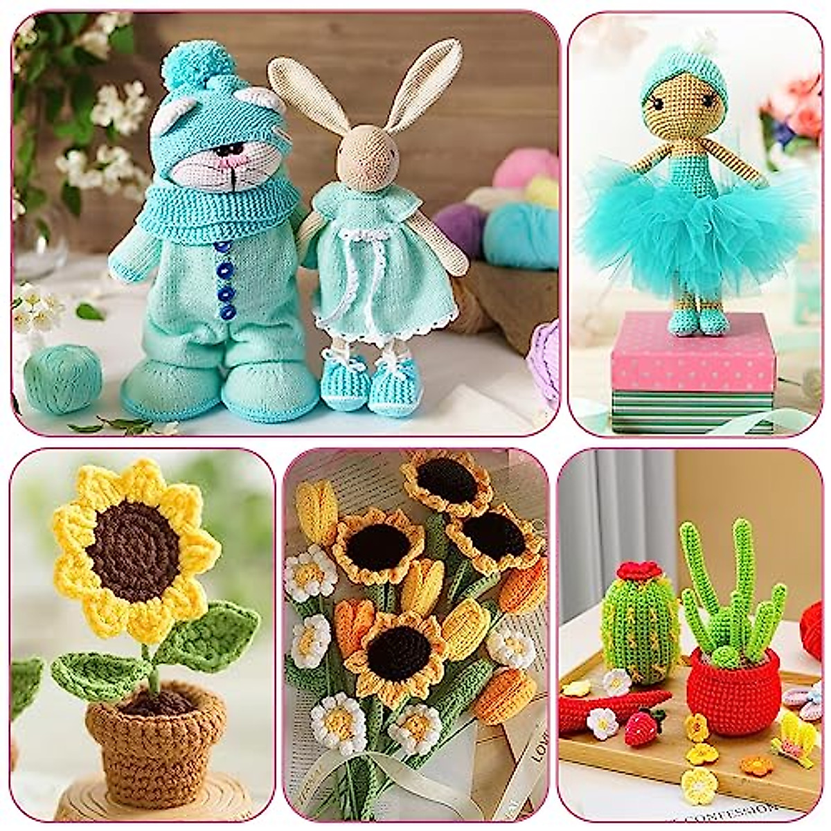 2 Pcs 100g Cotton Acrylic Yarn for Crocheting,Soft and Fluffy Crochet Yarn for Knitting and Crafts，4 ply Warm Yarn for DIY Slippers Cushions Dolls Bags Blankets Ornaments and Trinkets（Denim Blue）