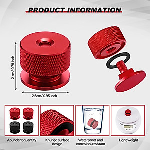 Patelai 2 Pairs Welding Hood Helmet Fasteners Aluminum Helmet Headgear Replacement Parts Accessories Screws Flip Hood with Nonslip Silicone Washer for Hard Hat, Black and Red