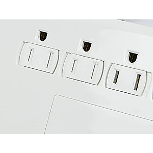 Monoprice Power & Surge - 12 Outlet Surge Protector Power Strip With 2 Built In 2.1A USB Charger Ports - 6 Feet - White | Cord UL Rated, 3,420 Joules With Grounded And Protected Light Indicator