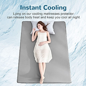 Ailemei Direct Cooling Blanket Throw Size and Cooling Mattress Pad Twin Size Bundle