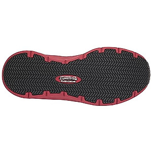 Skechers Women's D'Lux Walker SR-Ozema, Relaxed fit Athletic Styling Health Care Professional Shoe, Red, 9.5