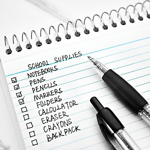 Staples Retractable Ballpoint Pen, Medium Point, 0.7mm, Black Ink, Dozen (50793)