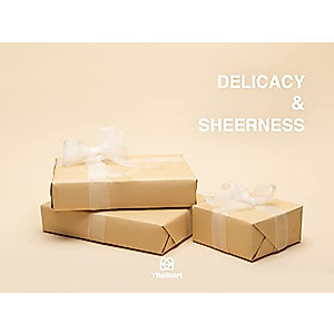 Vitalizart Ivory Cream Ribbon Organza Sheer Ribbon 1 inch x 30Yd in Total Handmade Eco-Friendly Fabric Ribbons for Gift Wrapping Christmas Tree Crafts Bows Wedding Invitations Wreaths Wrap