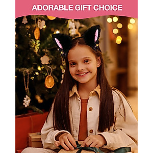 CEDAR BRIGHT Fox Cat Ears Anime Cosplay - Animal Wolf Headwear, Halloween Headband,Headpiece Costume Accessories with Bells