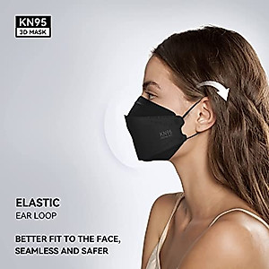 Keangs KN95 Face Masks 100 Pack, Breathable Protective Disposable Mask For for Adults And Teens, Black
