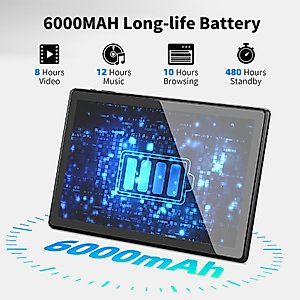 SGIN Android 12 Tablet, 10 Inch 4GB RAM 64GB ROM Tablets with Octa-Core 2.0Ghz Processor, 1280 * 800 Pixel IPS Screen, 2MP+5MP Camera, 6000mAh, GPS, WiFi, Bluetooth 5.0
