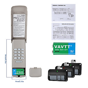 Garage Door Keypad 877MAX with 893MAX Garage Door Opener Remote, 3-Channels Garage Keypad Replace 878MAX 377LM 877LM 376LM 977LM, Fit for All Liftmaster Garage Door Opener Since 1993, 315/390 MHz