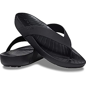 Crocs Women's Splash Flip Flops, Black, 7