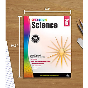 Spectrum 6th Grade Science Workbook, Ages 11 to 12, Grade 6 Science Workbooks, Natural, Earth, and Life Science, Science Book With Research Activities - 176 Pages