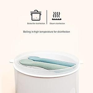 Silicone Toddler Spoon for 1 Year+, Soft Children Training Spoons for Self-feeding, Food Grade Silicone Baby Cutlery, Dishwasher Safe and BPA FREE Set of 5 - Dilovely