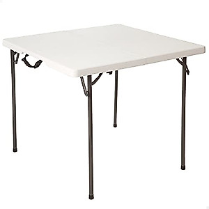 Lifetime 80273 Fold in Half Square Table, 34 Inch, White