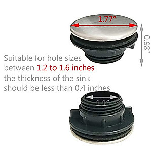 Sink Faucet Hole Cover Kitchen Faucet Hole Cover Stainless Steel soap Dispenser Cover for Dia 1.22 to 1.57 Inch (2 Pack)