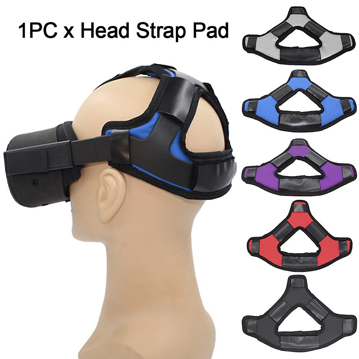 Ranjaner Head Strap Pad for Oculus Quest VR Headset, Easy Install PU Leather Comfortable Head Strap Pad