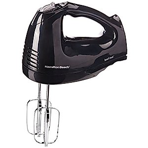 Hamilton Beach Hand Mixer with Snap-on Case, Black