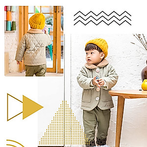 Newborn Baby Wool Hat Cap Turban Toddler Warm Hat Kids Baby Cap Set (White+Pink)