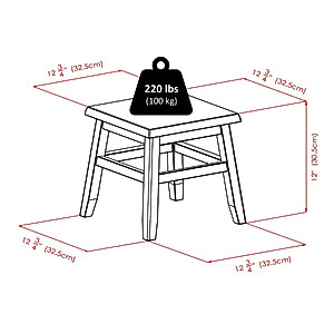 Winsome Kaya 2-Piece Conductor Stool Set, 12H in, Solid Wood, Coffee Finish